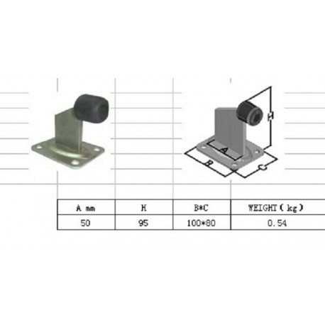 Swing or Sliding Gate Stopper Rubber Gal Steel Stop. Slide